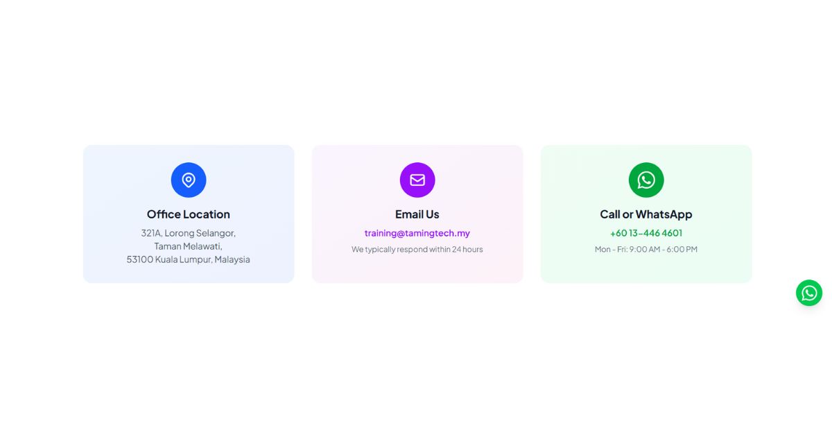Contact Taming Tech - Get in Touch for Training Solutions